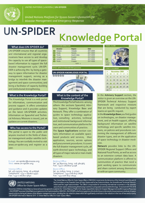 one-pager | UN-SPIDER Knowledge Portal